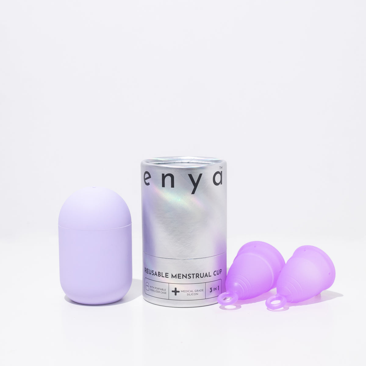 Enya Reusable Menstrual Cup (2 Cups & Cleaning Case Set)